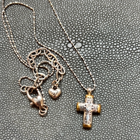 Brighton | Jewelry | Brighton Silver And Gold Cross Necklace | Poshmark